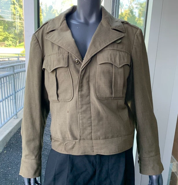 VINTAGE 1944 WW2 Wool Field Jacket Ike Eisenhower Uniform Military Coat ...