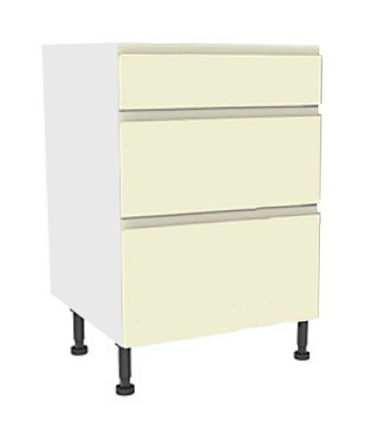 NEW FLATPACK HYGENA Kensal Cream Handleless Kitchen Utility 600mm 3 ...