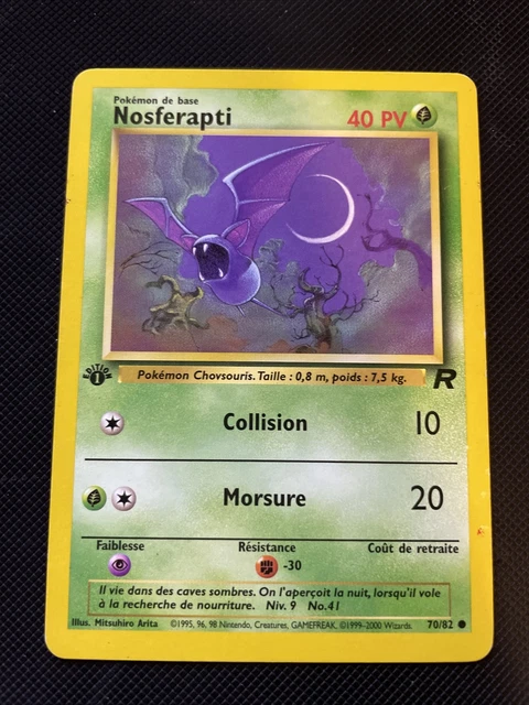 NOSFERAPTI COMMUNE - Pokemon 70/82 Team Rocket Edition 1 Excellent Etat ...