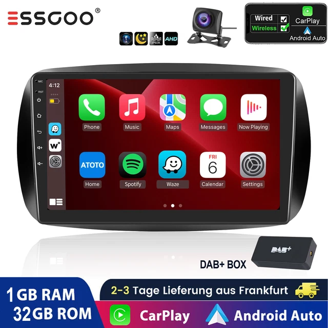 KAM ANDROID AUTORADIO GPS Carplay DAB+ für Benz Smart Fortwo Forfour 453 2014-19 EUR 154,99 ...