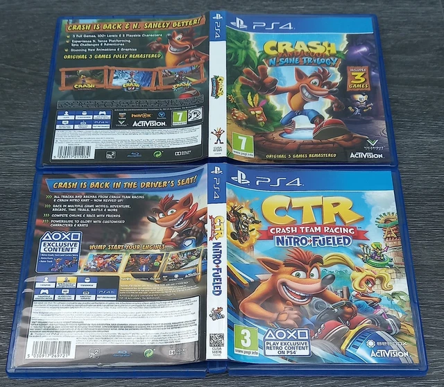2 X PLAYSTATION 4 PS4 GAMES CTR CRASH TEAM RACING NITRO FUELED & N SANE ...