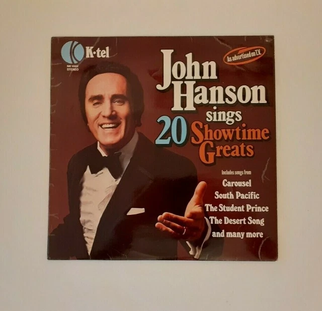 JOHN HANSON STEREO Vinyl LP "Sings 20 Showtime Greats" 1977 K-Tel Label ...