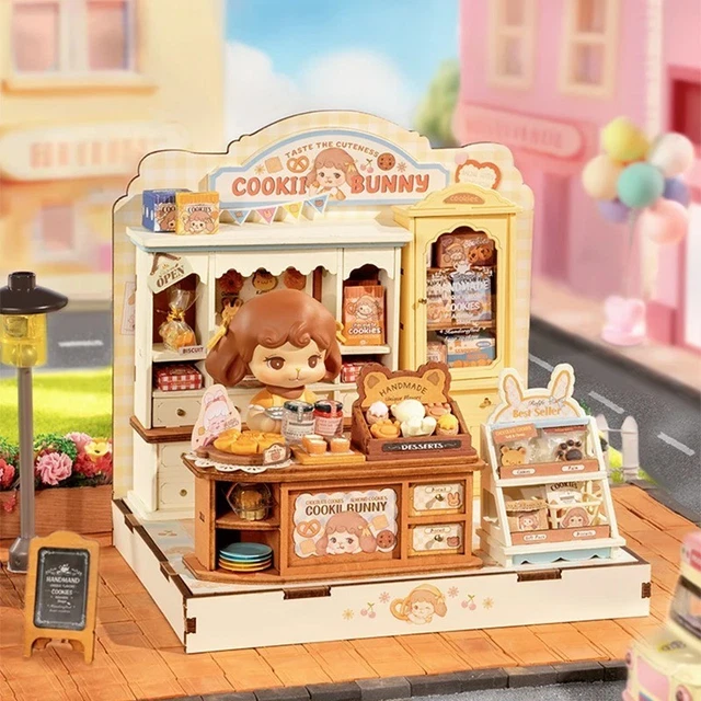 ROLIFE 3D DIY Cookii Bunny's Cookie Shop Bakery Puzzle Dollhouse LED ...