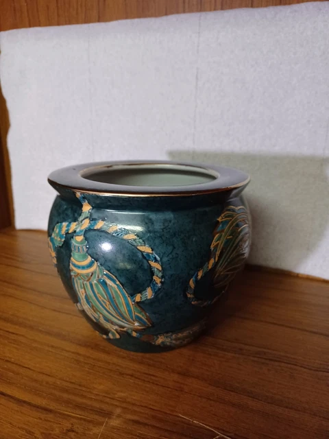 VINTAGE GREEN GOLD Chinese Porelain Vase £11.10 - PicClick UK