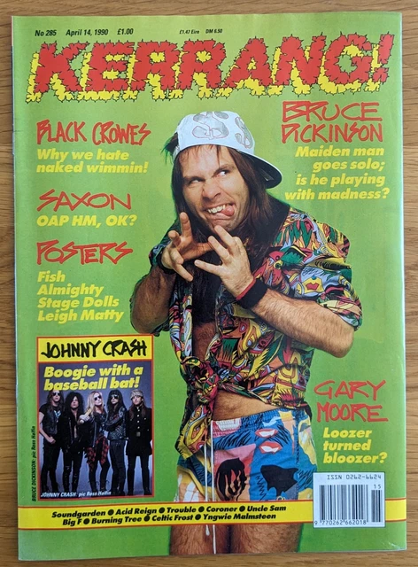 BRUCE DICKINSON KERRANG! issue 285 April 1990 £8.66 - PicClick UK