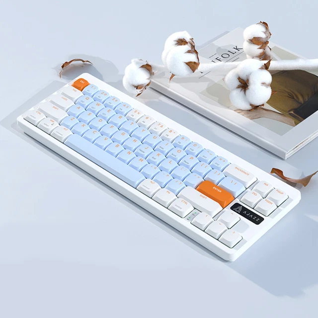 2.4G BT WIRELESS Mechanical Keyboard 68-key Gaming Keyboard 2 Modes ...
