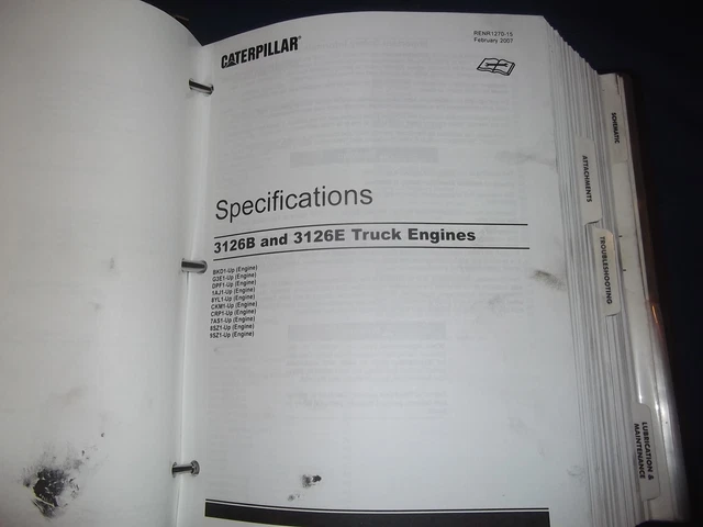 CAT CATERPILLAR 3126B 3126E Truck Engine Shop Repair Service Manual ...