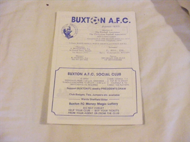 1988 1989 BUXTON v Colne Dynamoes £3.50 - PicClick UK