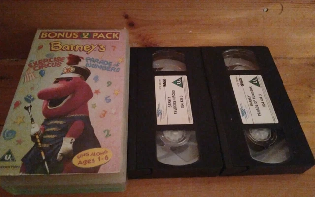 BARNEY - EXERCISE Circus / Parade Of Numbers (Double Pack) (VHS, 1997 ...