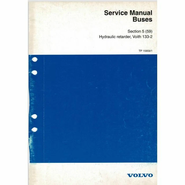 VOLVO TRUCKS HYDRAULIC Retarder Voith 133-2 Service Manual 96 TP15859/1 ...