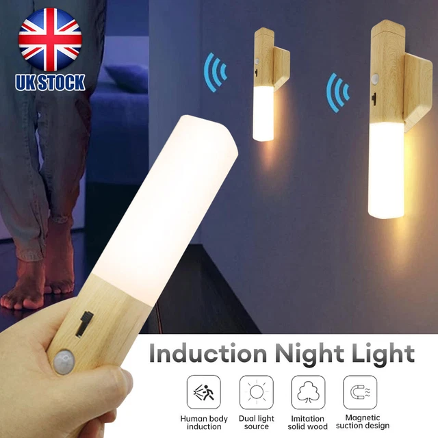 USB RECHARGEABLE LED Night Light Motion Sensor Magnetic Wall Lamp Bedroom Closet £13.78 ...
