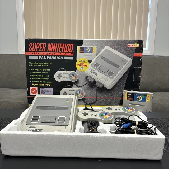 SUPER NINTENDO GAME Console Super Mario World Edition Complete Boxed ...