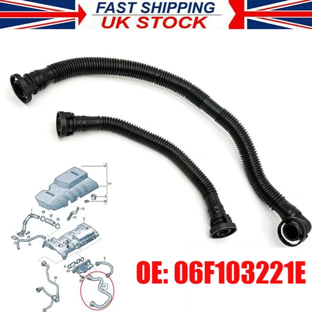 PCV CRANKCASE BREATHER Valve Vent Hose Pipe For VW Audi 2.0 TFSI ...