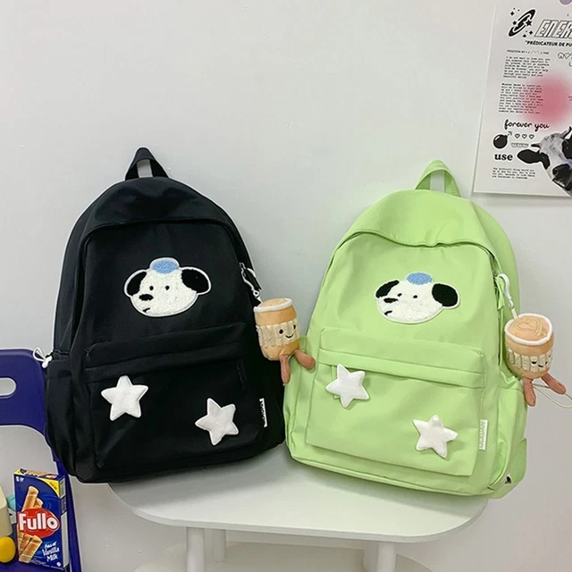 NYLON SCHOOL KNAPSACK Colourful Puppy Backpack Cute Shoulder Bag Girl ...