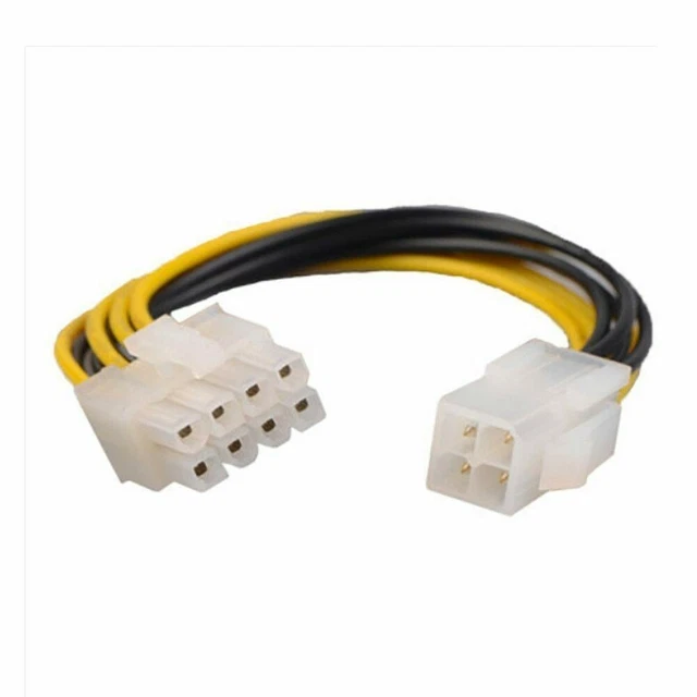 8 PIN MALE to 4 Pin Female 12V ATX EPS PSU Extension Cable P4 Adapter ...