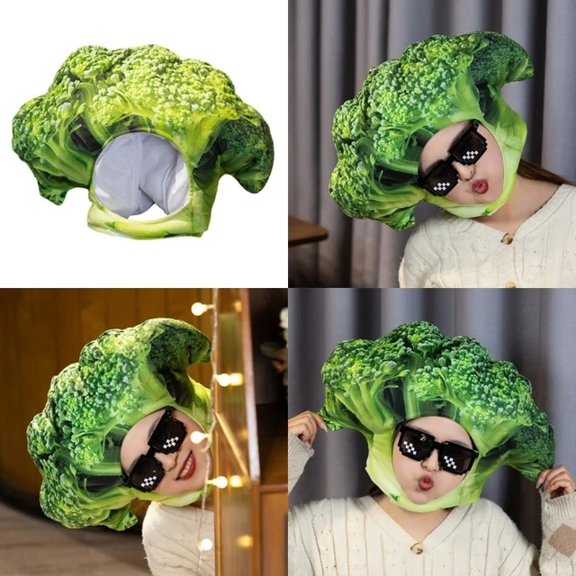 ADULT BROCCOLIS HAT Theme Party Plush Headgear Role Play Costume Stage ...