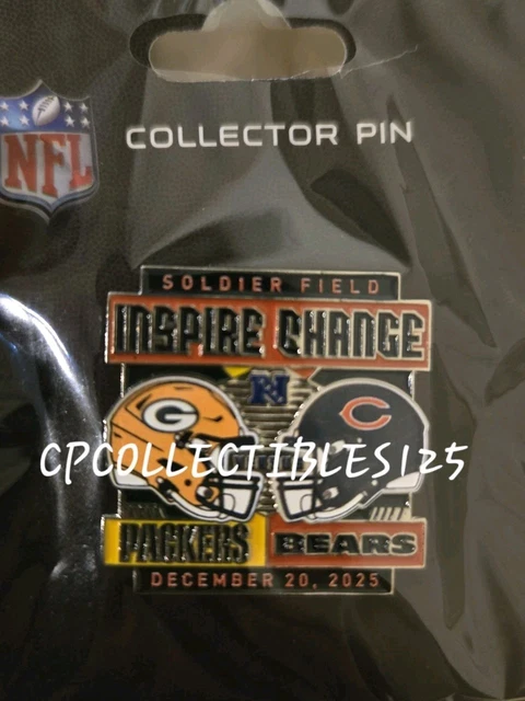2025 GREEN BAY Packers VS Chicago Bears GAME DAY PIN 12/20/25 SOLDIER ...