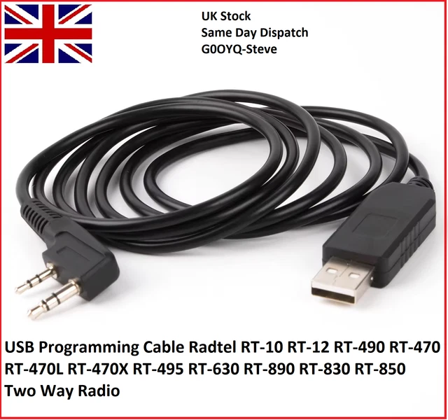 USB PROGRAMMATION CÂBLE Radtel RT-493 RT-490 RT-470 RT-470X RT-495 RT ...