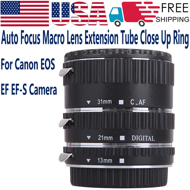 AUTO FOCUS MACRO Lens Extension Tube Close Up Ring for Canon EOS EF EF ...
