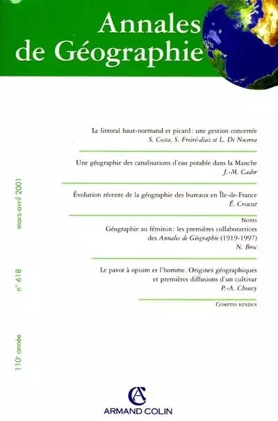 ANNALES DE GEOGRAPHIE N° 618 März-April 2001, Armand Colin EUR 3,17 ...