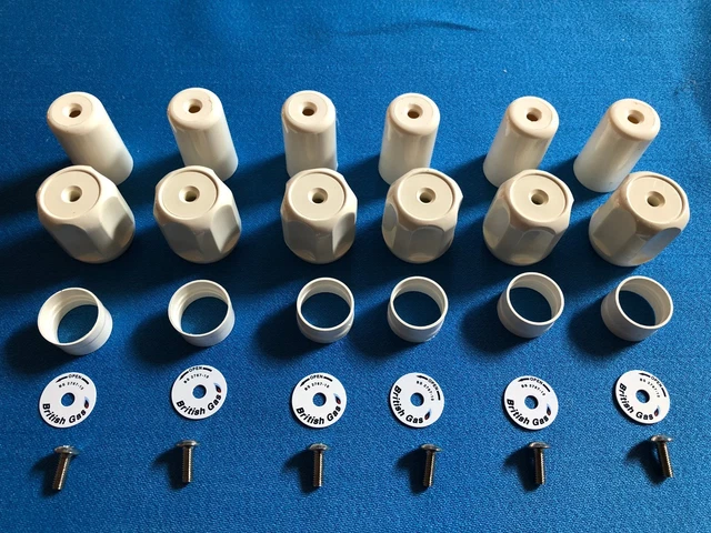 6 PAIRS OF genuine pegler lockshield wheel head replacement radiator ...