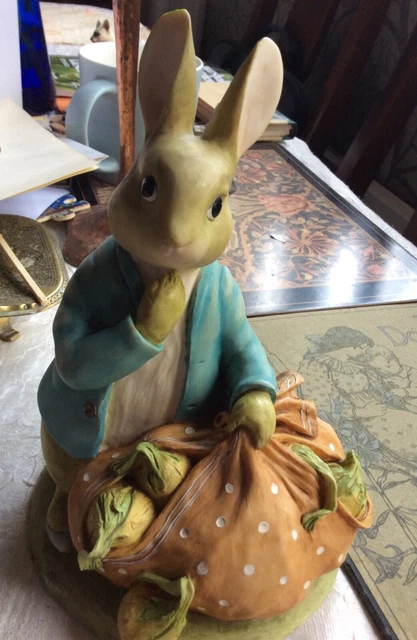 PETER RABBIT SCULPTED ceramic/pottery money box - with cabbages 1994 ...