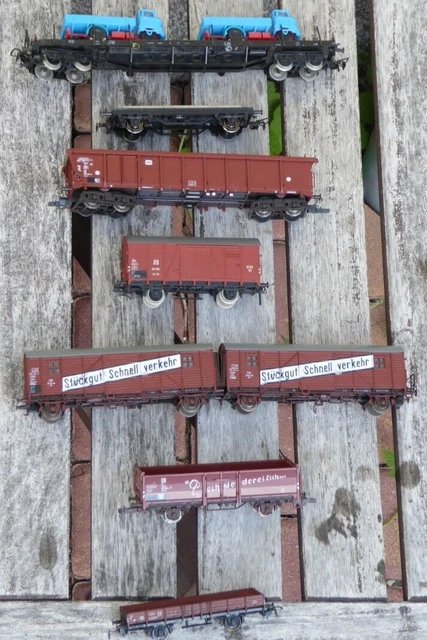 PIKO, ROCO, SACHSENMODELLE H0 8 X Car Set Mixed Leig Unit Dr + DB Epoch ...