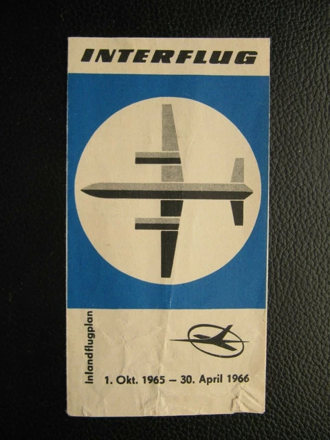 INTERFLUG OLD EAST GERMANY pocket timetable flugplan 1/10/1965 - 30/4 ...