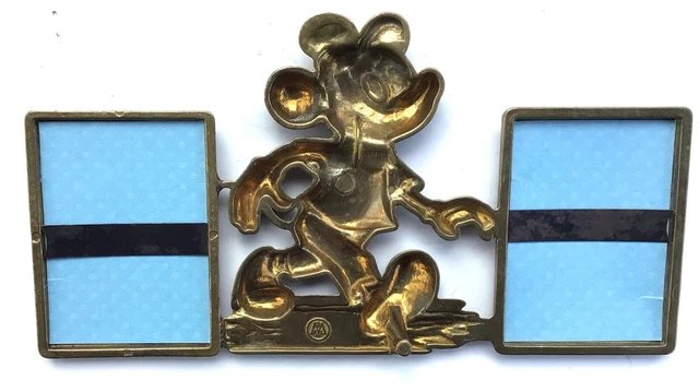 ANCIEN CADRE DOUBLE Portrait Mickey Mouse Walt Dysney Production ...