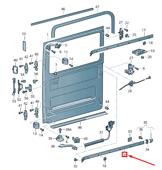 VW CRAFTER 2F MK1 Left Sliding Door Center Guide Rail 2E1843873A NEW ...