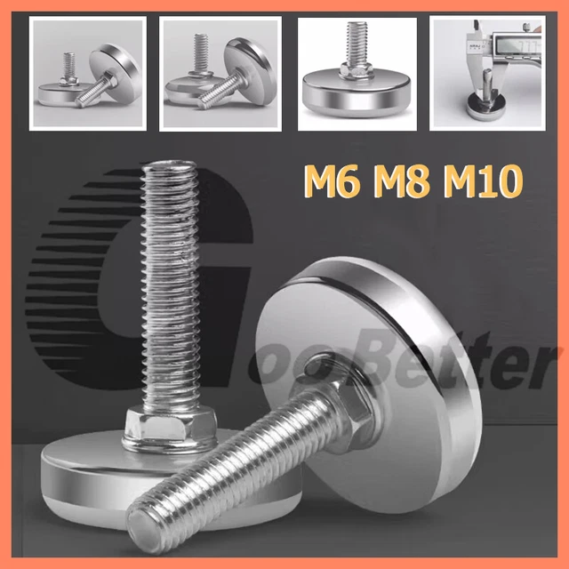 LEVELING MACHINE FEET M6 M8 M10 M12 M16 Screw in Height Tilting Feet ...