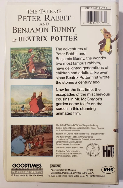 THE TALE OF Peter Rabbit and Benjamin Bunny VHS 1993 (Clamshell) £7.44 ...