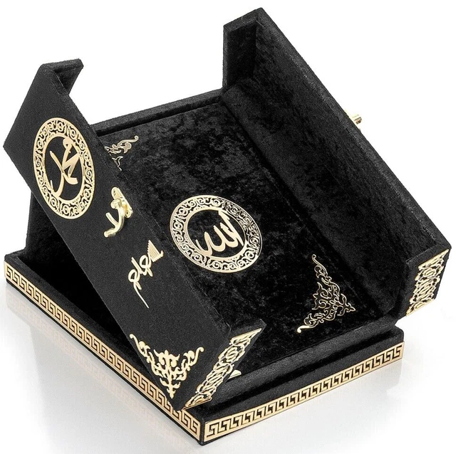 HOLY QURAN SET with Desktop Double Cover Box, Muslim Gift, Eid, Ramadan ...