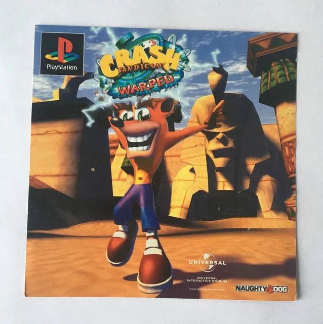 CRASH BANDICOOT 3 Warped PS1 PlayStation 1 PROMO Insert Art Work ONLY £ ...