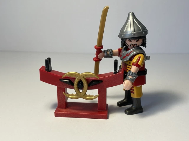 PLAYMOBIL FIGURES- SAMURAI Warrior with Weapons Stand- Medieval Castle ...