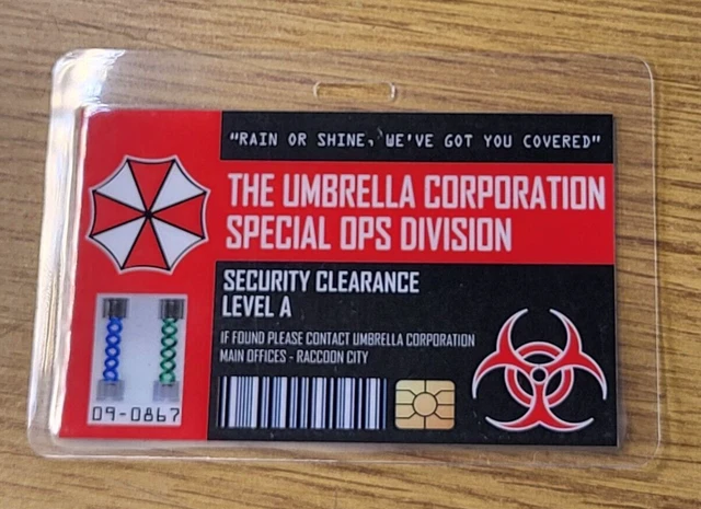 RESIDENT EVIL'ID BADGE-UMBRELLA Corporation Special Ops Division De ...