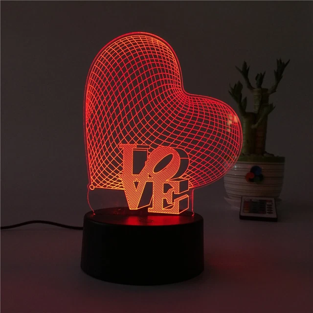 2 PACK LED Touch Lamp Lamps for Living Room Heart Shaped Bedside £25.88 ...