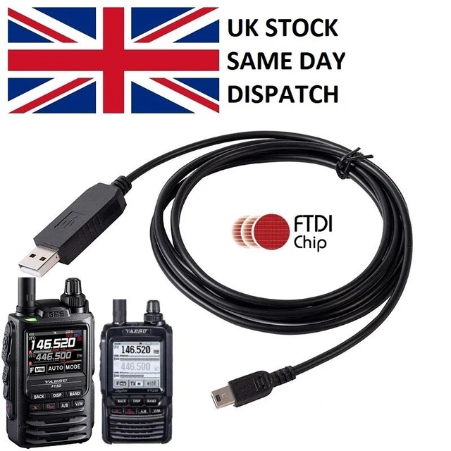 YAESU FT1D FT2D FT3D FT5DR USB FTDI Programming Cable Lead ADMS8 SCU-19 ...