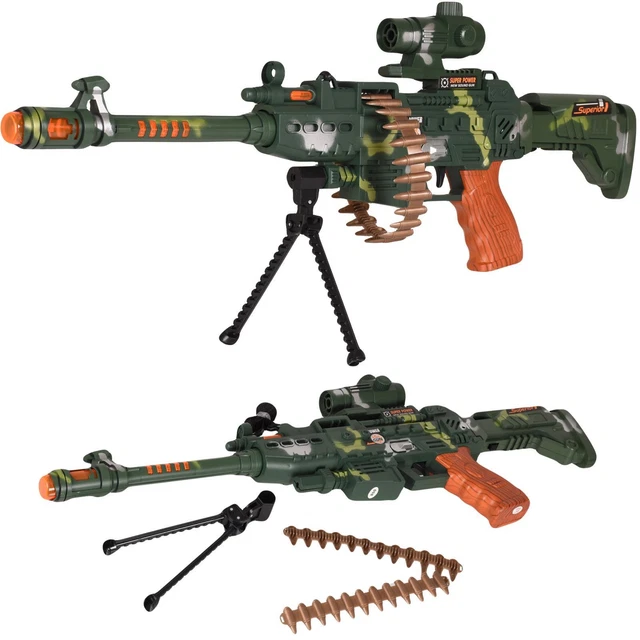 KIDS COMBAT TOY Gun Machine Army Commando Weapon Light Sound Vibration ...