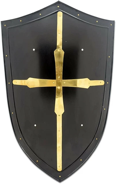 28& MEDIEVAL TEMPLAR Shield Metal Armor Shield SCA LARP Battle Warrior Costume £74.50 - PicClick UK