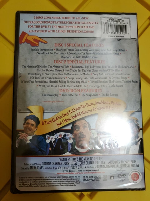 MONTY PYTHONS THE Meaning of Life (DVD, 2003, 2-Disc Special Edition ...