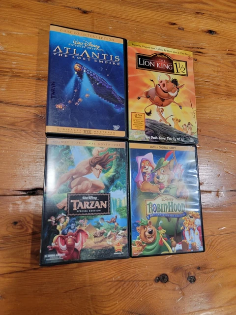 TARZAN, ATLANTIS, LION King 1/2, Robin Hood DVDs ~ Disney, Animated ...