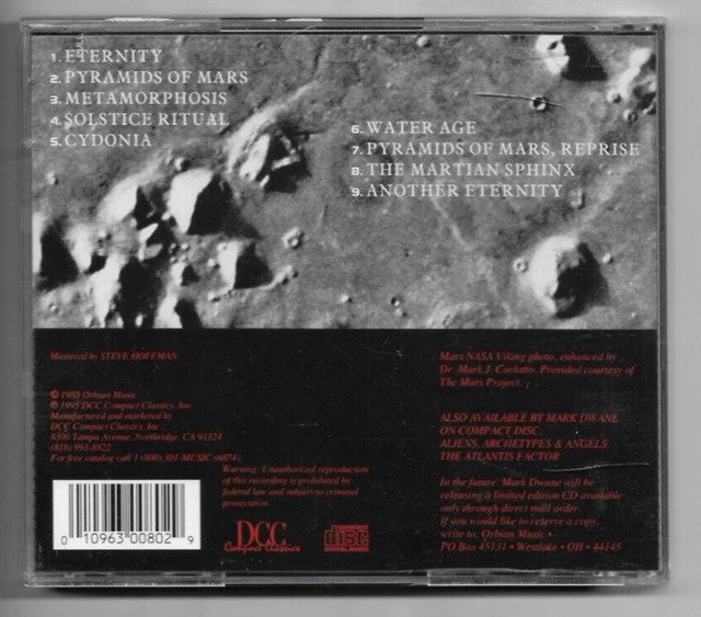 NEW AGE CD 🞴 mark dwane : the monuments of mars - Mix By – Steve ...