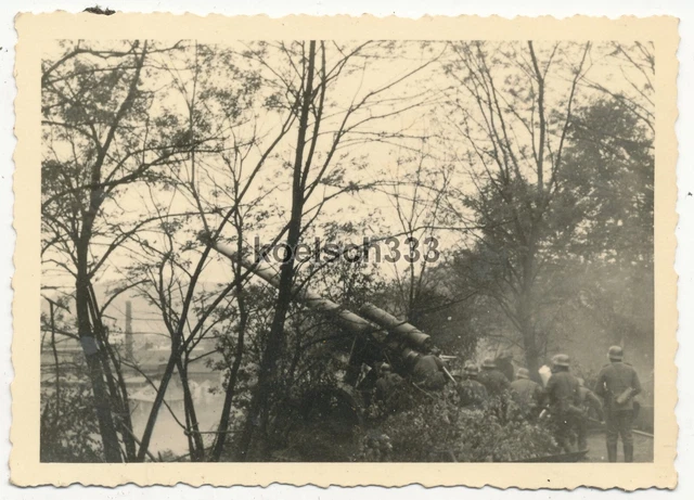 FOTO ARTILLERIE GESCHÜTZ in Feuerstellung bei Saarbrücken Wehrmacht ...
