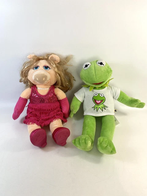 BUILD-A-BEAR KERMIT THE Frog & Miss Piggy Plush Hand Puppets with ...