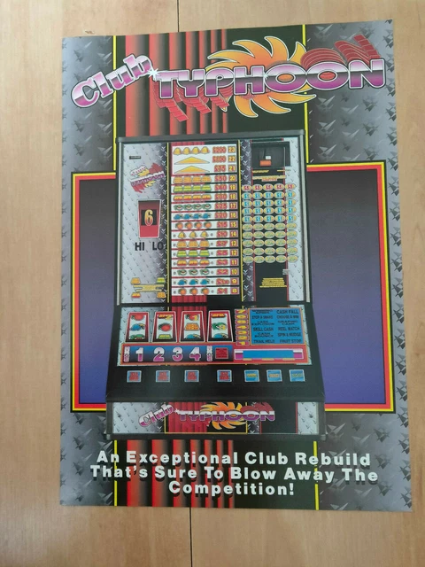 BELL FRUIT BFM "Club Typhoon" Arcade Fruit Club Machine A4 Sales Flyer ...