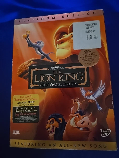 THE LION KING (DVD, 2003, 2-Disc Set, Platinum Edition) $11.59 ...