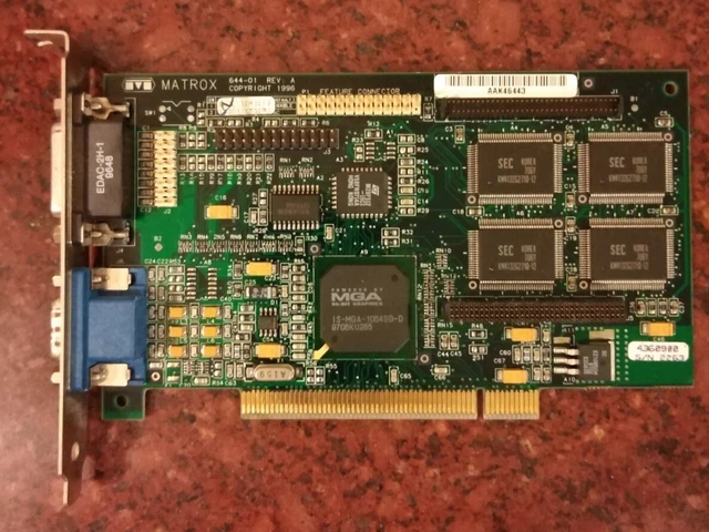 VIDEO CARD MATROX Mystique MGA-1064SG 4MB Mga-myst/4i PCI D-Sub 64-BIT ...