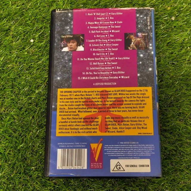 GLAM ROCK - Marc Bolan/ T.Rex, Gary Glitter, The Sweet - Small Box VHS ...