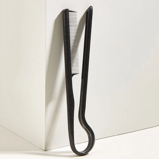 DIY SALON HAIRCUT Tool V Type Straightening Comb Hair Straightener Hair ...